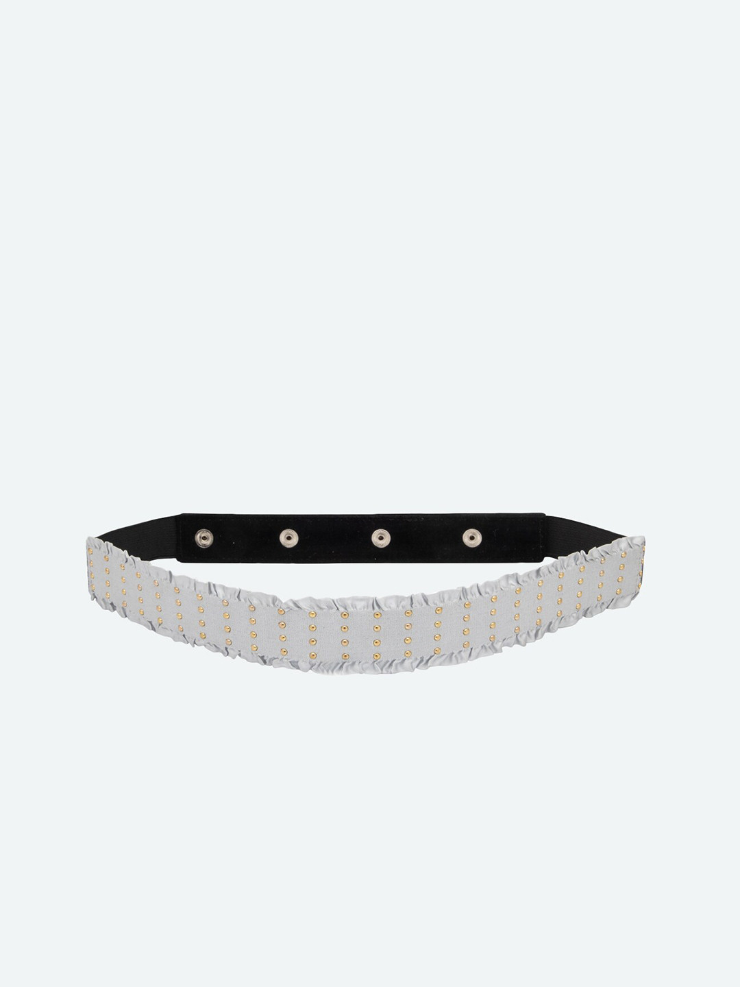 Buy DEEBACO Women Grey Embellished Ruffled PU Belt - Belts for Women ...