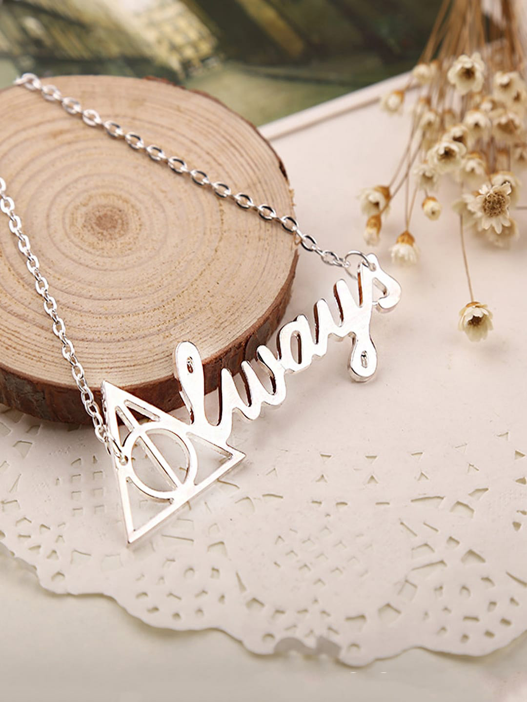 Buy Yellow Chimes Silver Tone Harry Potter Deathly Hallows Always ...