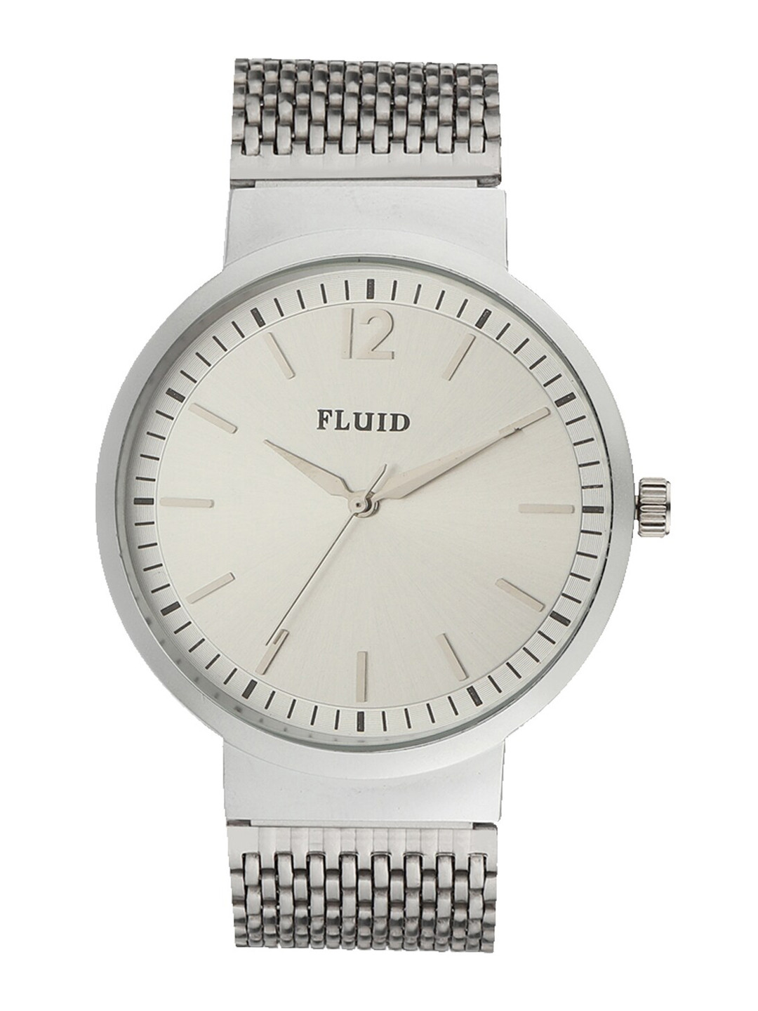 Buy FLUID Men Silver Toned Dial & Silver Toned Bracelet Style Straps ...