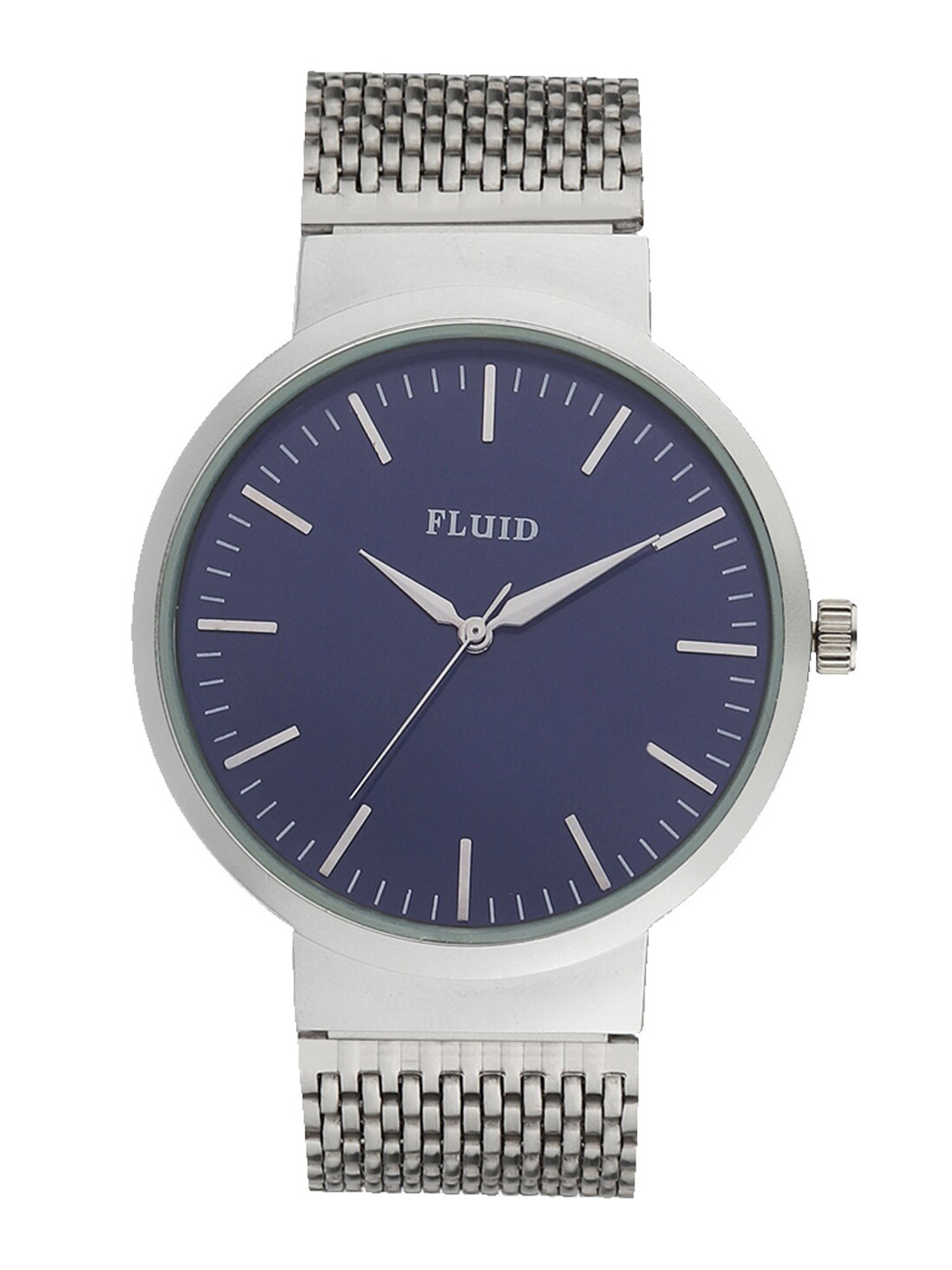 Buy FLUID Men Blue Dial & Silver Toned Bracelet Style Straps Analogue ...