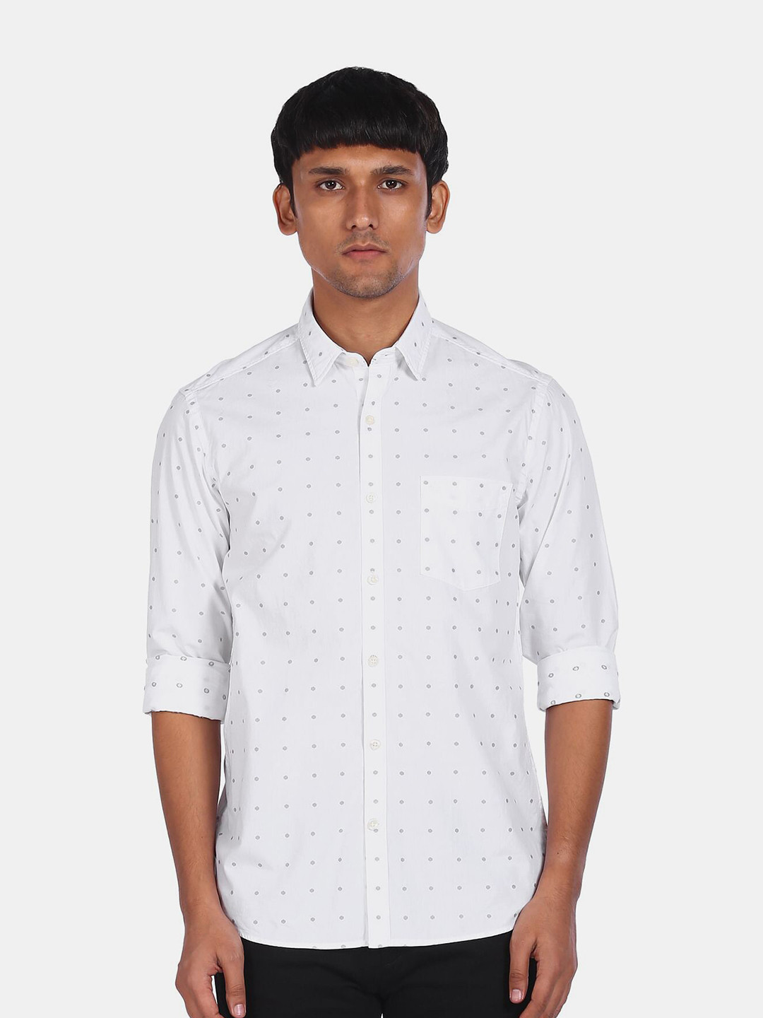 Buy Arrow Sport Men White Opaque Printed Casual Shirt - Shirts for Men ...