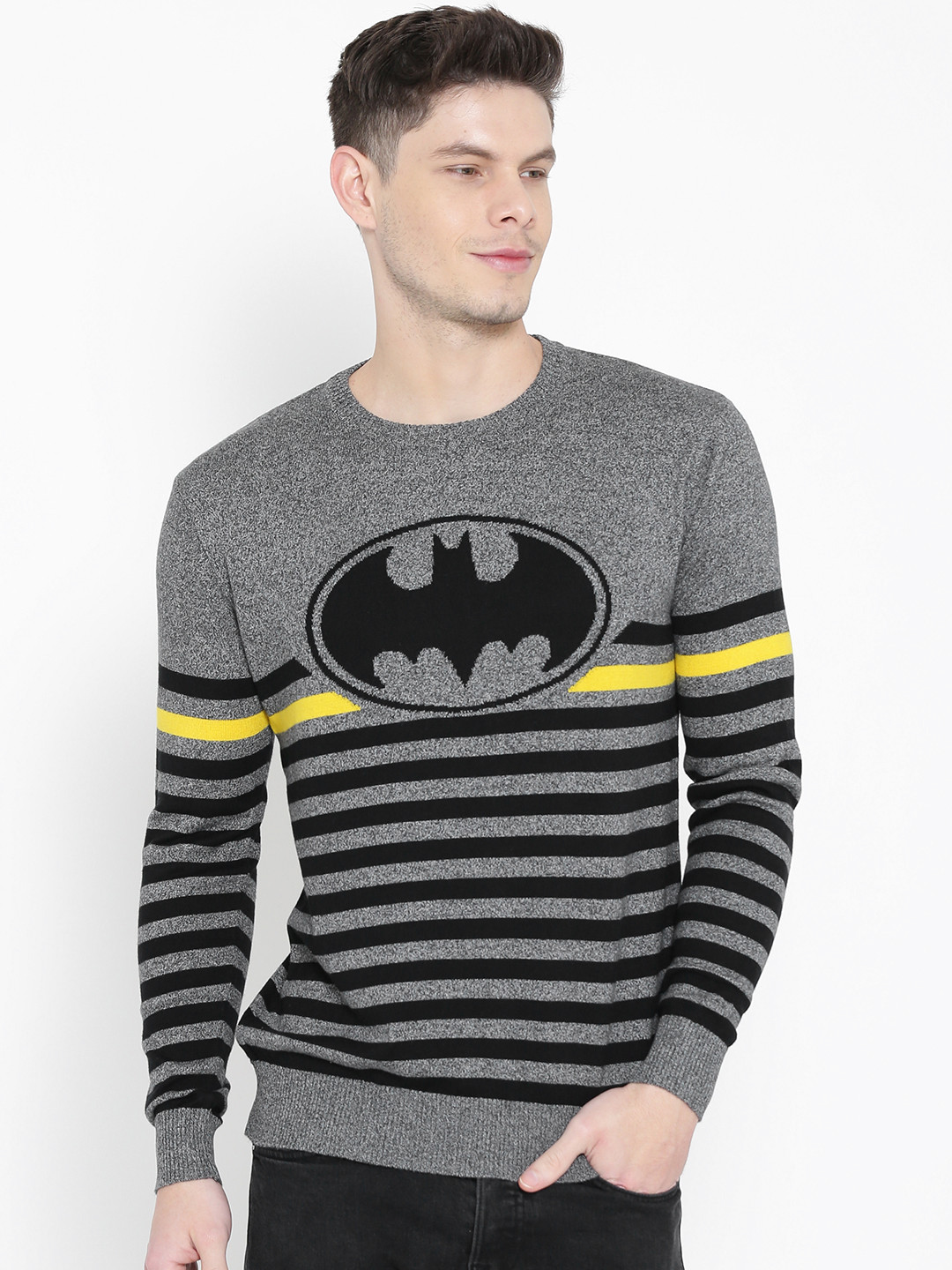 Buy Free Authority Batman Featured Grey Sweater For Men - Sweaters for ...