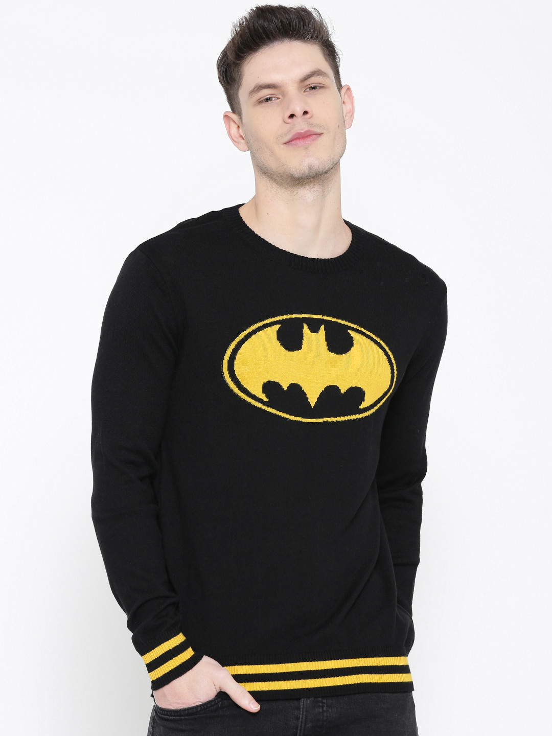 Buy Free Authority Batman Featured Black Sweater For Men - Sweaters for ...