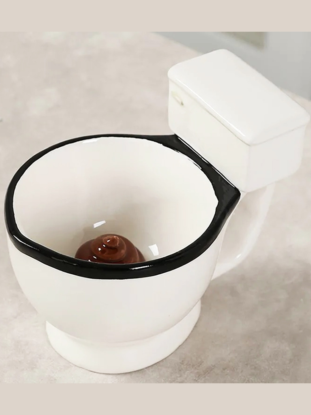 Buy BonZeaL White Solid 3D Ceramic Single Poop Toilet Mug - Cups And ...