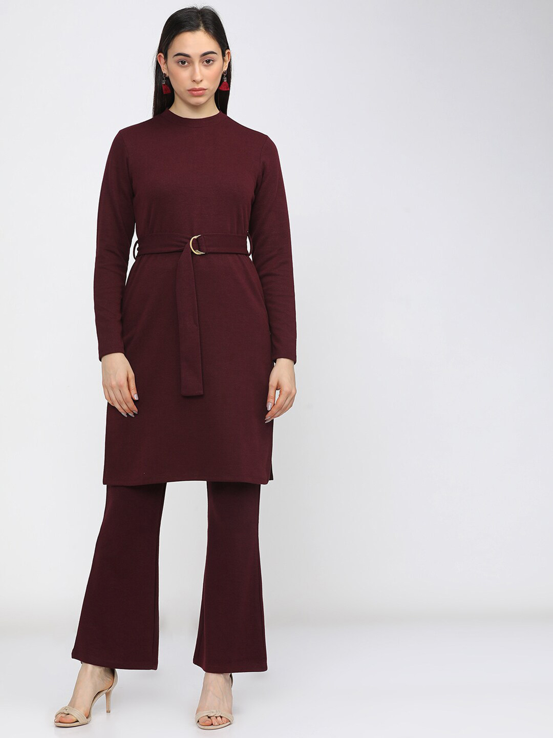 Buy Vishudh Women Maroon High Neck Tunic - Tunics for Women 16334420 ...