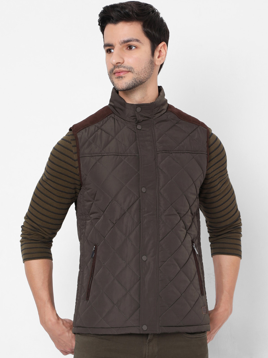 Buy Mufti Men Olive Green Quilted Jacket - Jackets for Men 16334590 ...