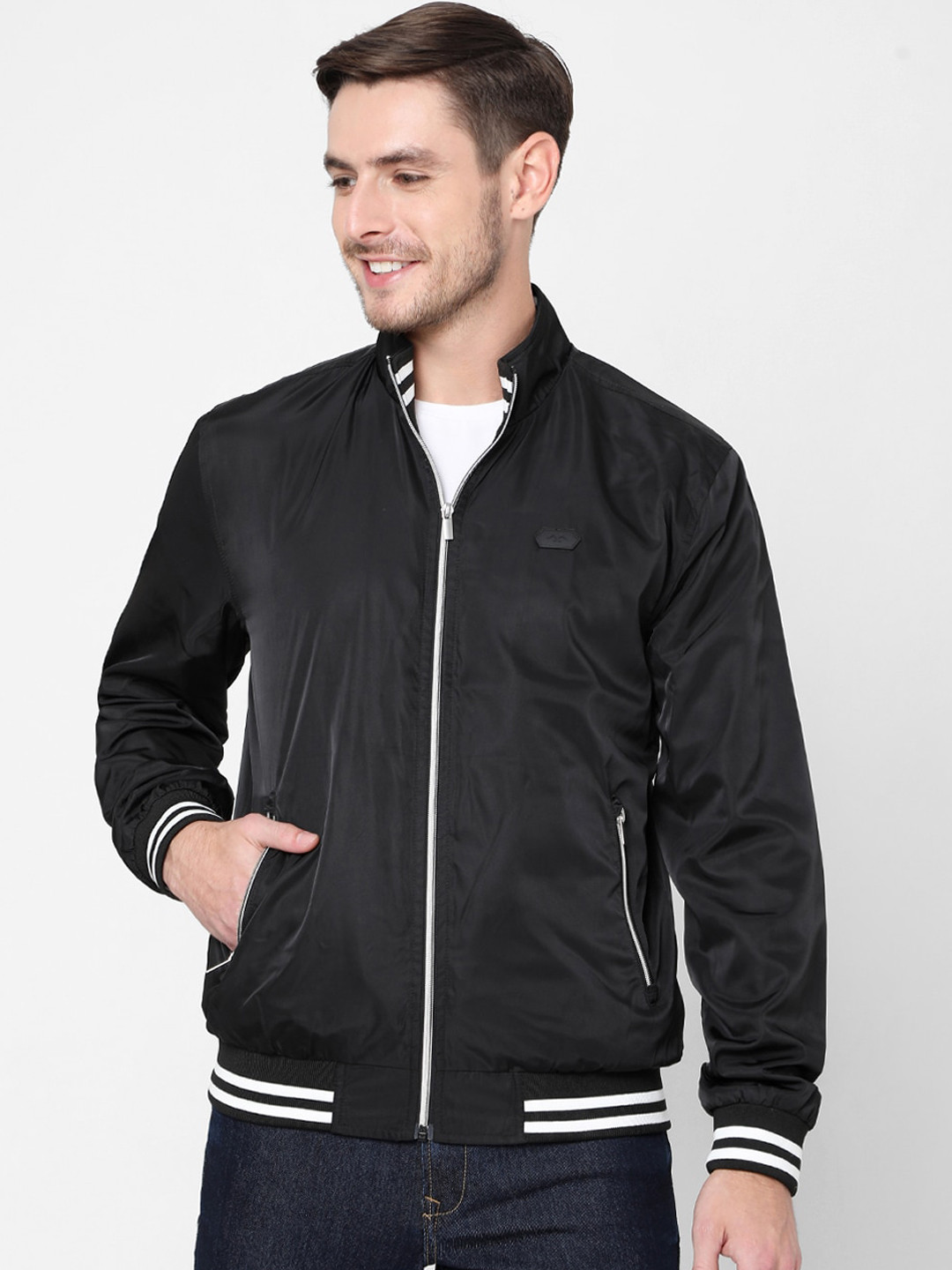 Buy Mufti Men Black Bomber Jacket - Jackets for Men 16334610 | Myntra