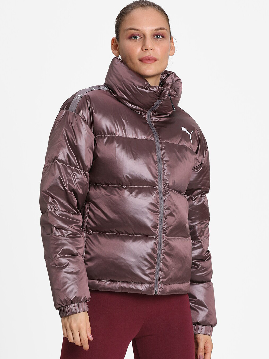 Buy Puma Women Rose Pink Shine Down Quilted Jacket - Jackets for Women ...