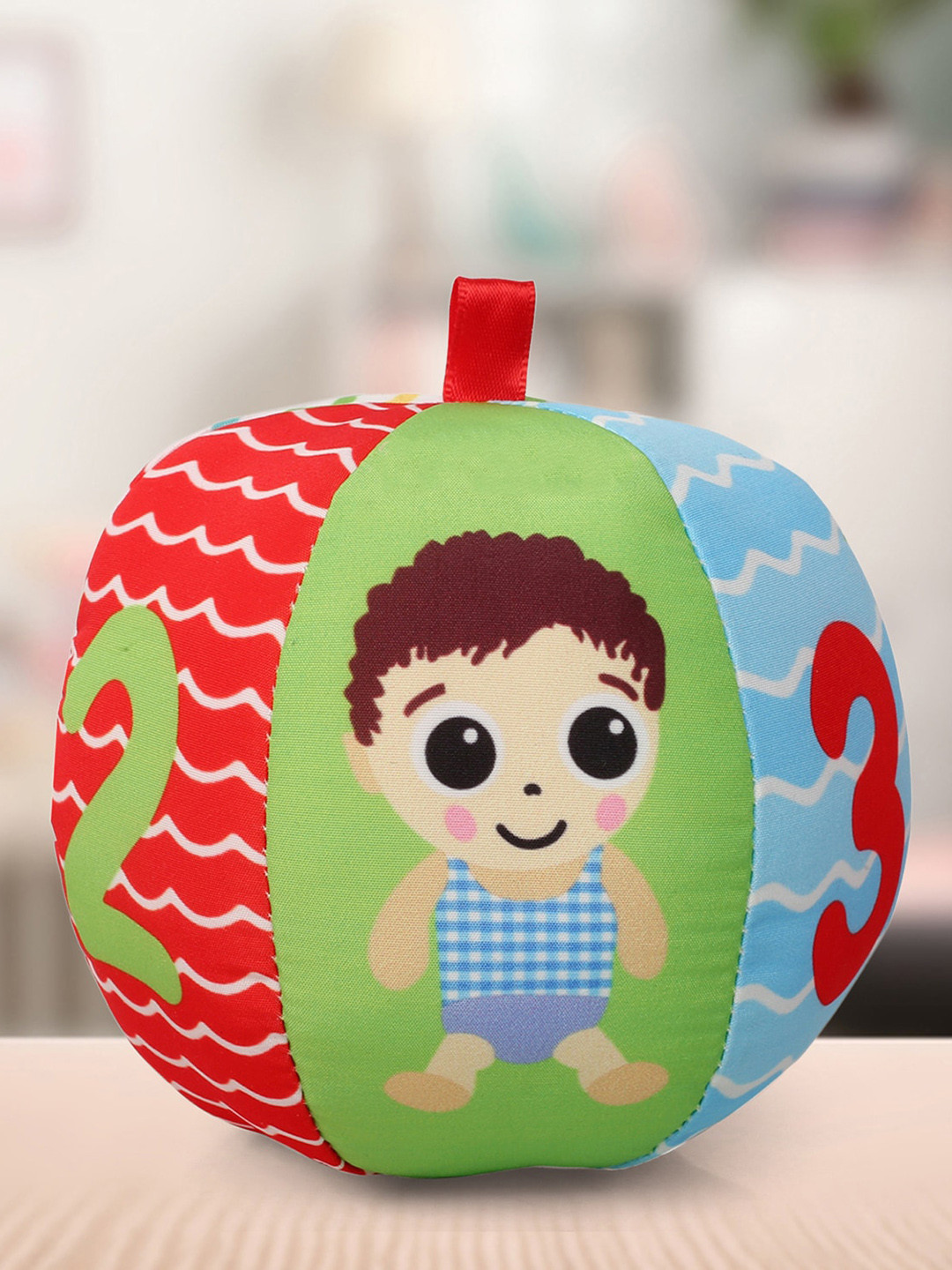 Buy Baby Moo Kids Blue & Red Numbers Rattle Ball Skill Development Toy ...