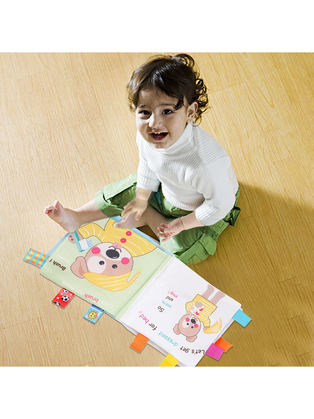 Buy Baby Moo Kids Cream & Yellow Learning With Puppy Activity Cloth Book - Learning And ...