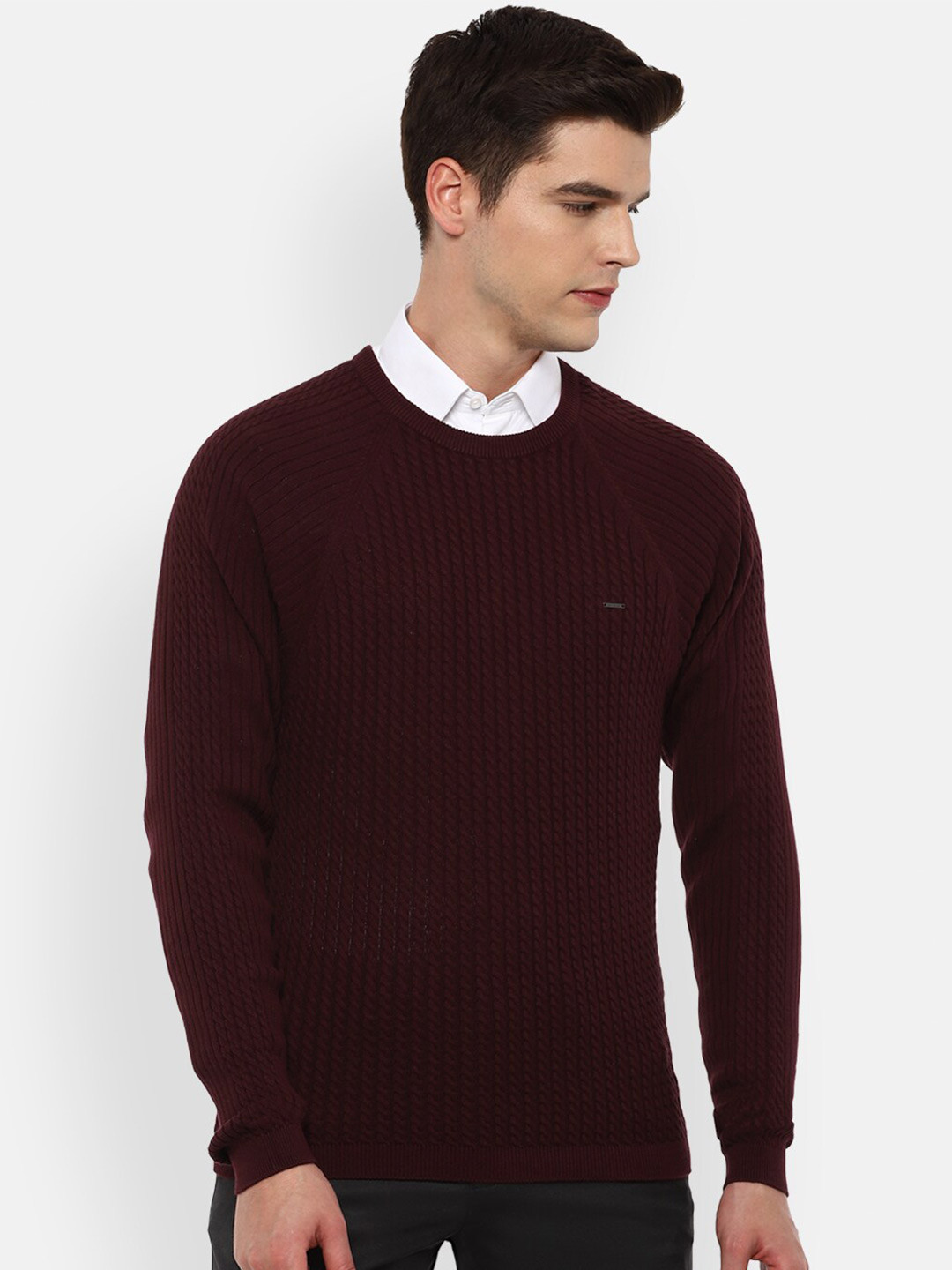 Buy Van Heusen Men Maroon Pullover - Sweaters for Men 16347382 | Myntra