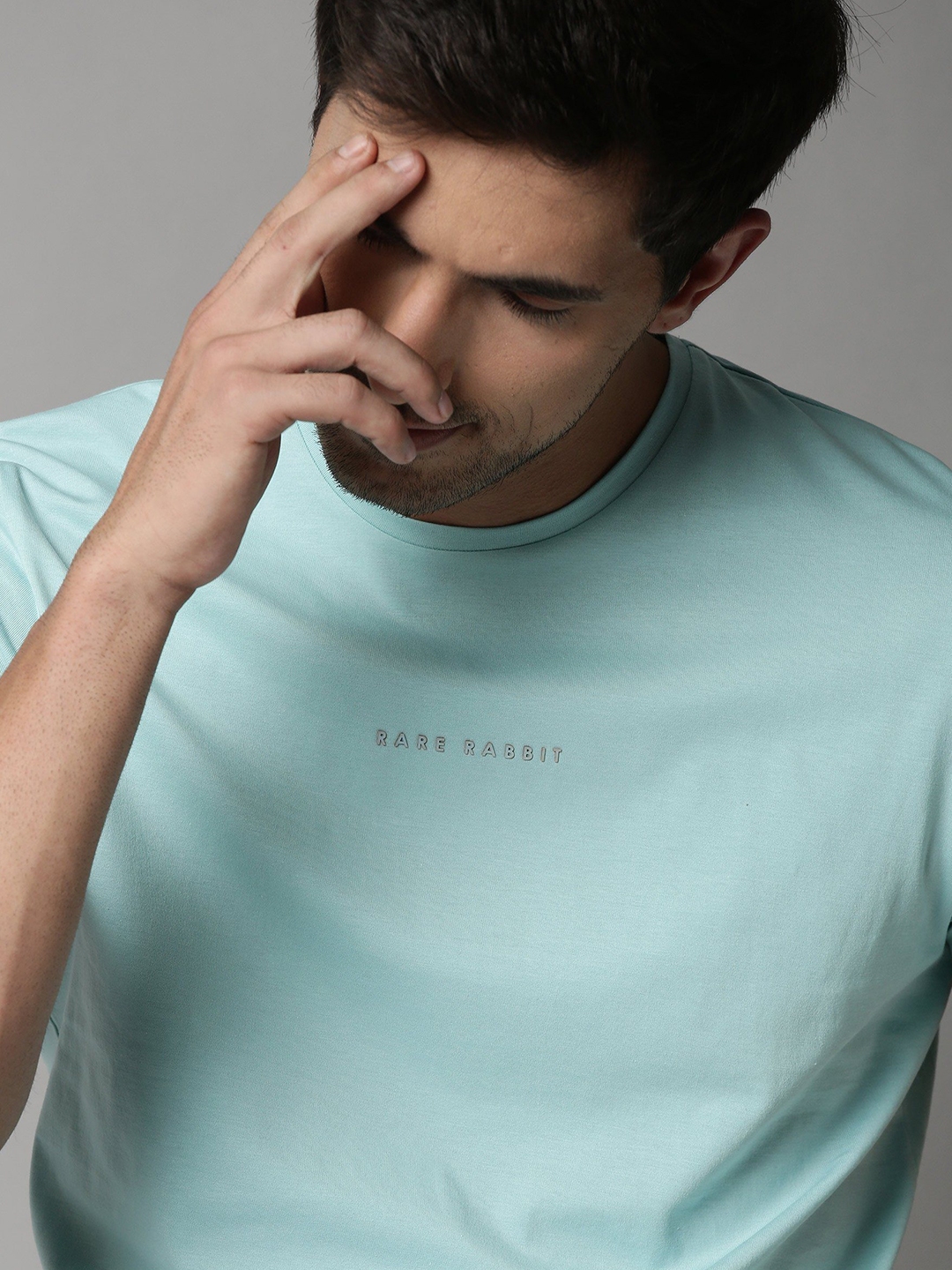Buy Rare Rabbit Men Rabbit 4 Solid Slim Fit Pure Cotton T Shirt