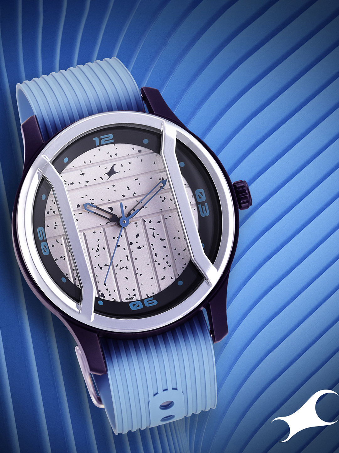 Buy Fastrack Men Grey Dial & Blue Textured Straps Analogue Watch ...