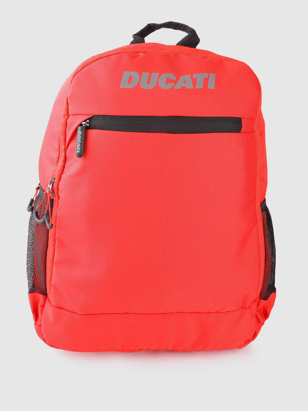 Buy Ducati Unisex Coral Red & Black Brand Logo Print 16 Inch Backpack ...