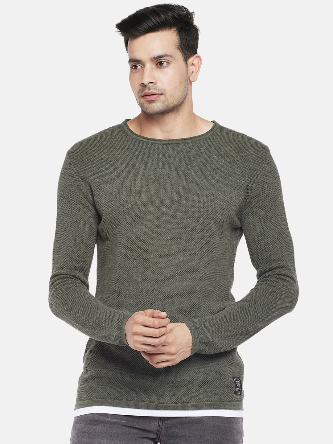 Buy People Men Olive Green Pullover - Sweaters for Men 16364762 | Myntra
