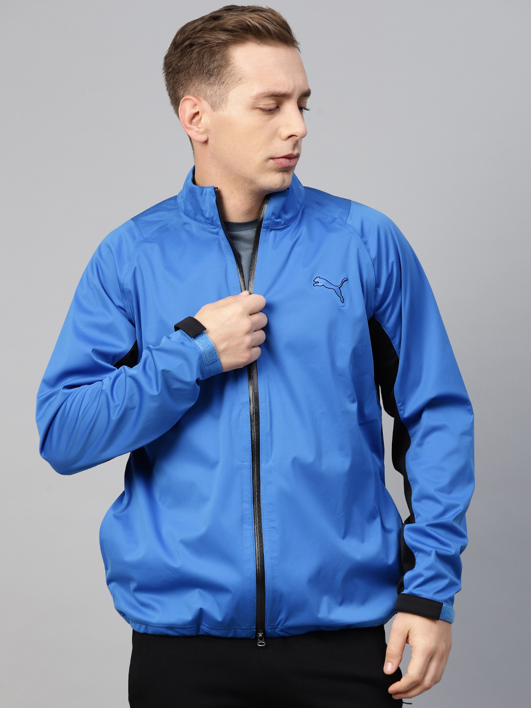 Buy Puma Men Blue Solid Golf Rain Jacket - Rain Jacket for Men 1636518 ...