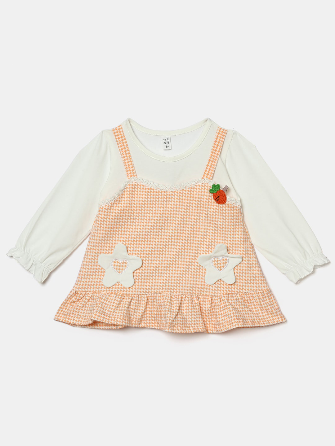 Buy Hopscotch Orange & White Checked Top - Tops for Girls 16365258 | Myntra