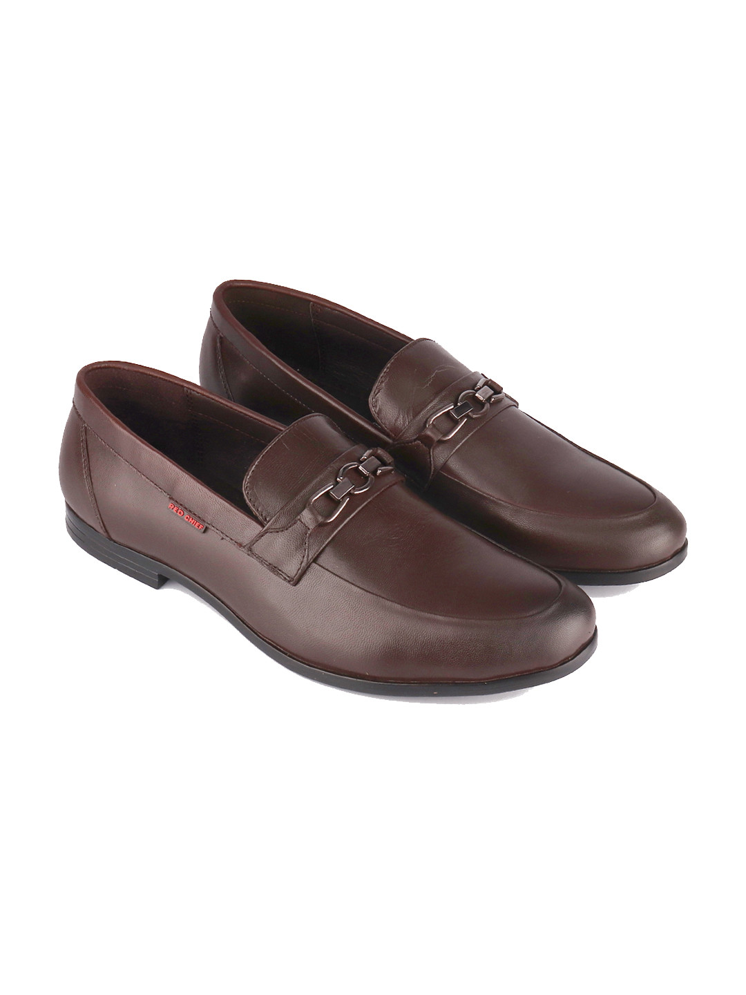 Buy Red Chief Men Brown Solid Leather Formal Loafers - Formal Shoes for ...