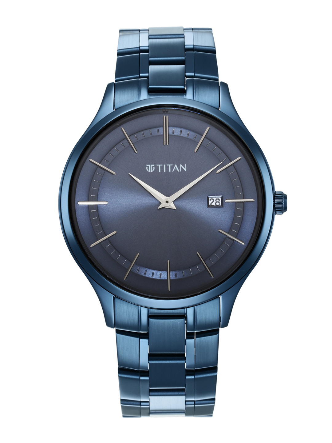 Buy Titan Men Blue Dial & Blue Stainless Steel Bracelet Style Straps ...