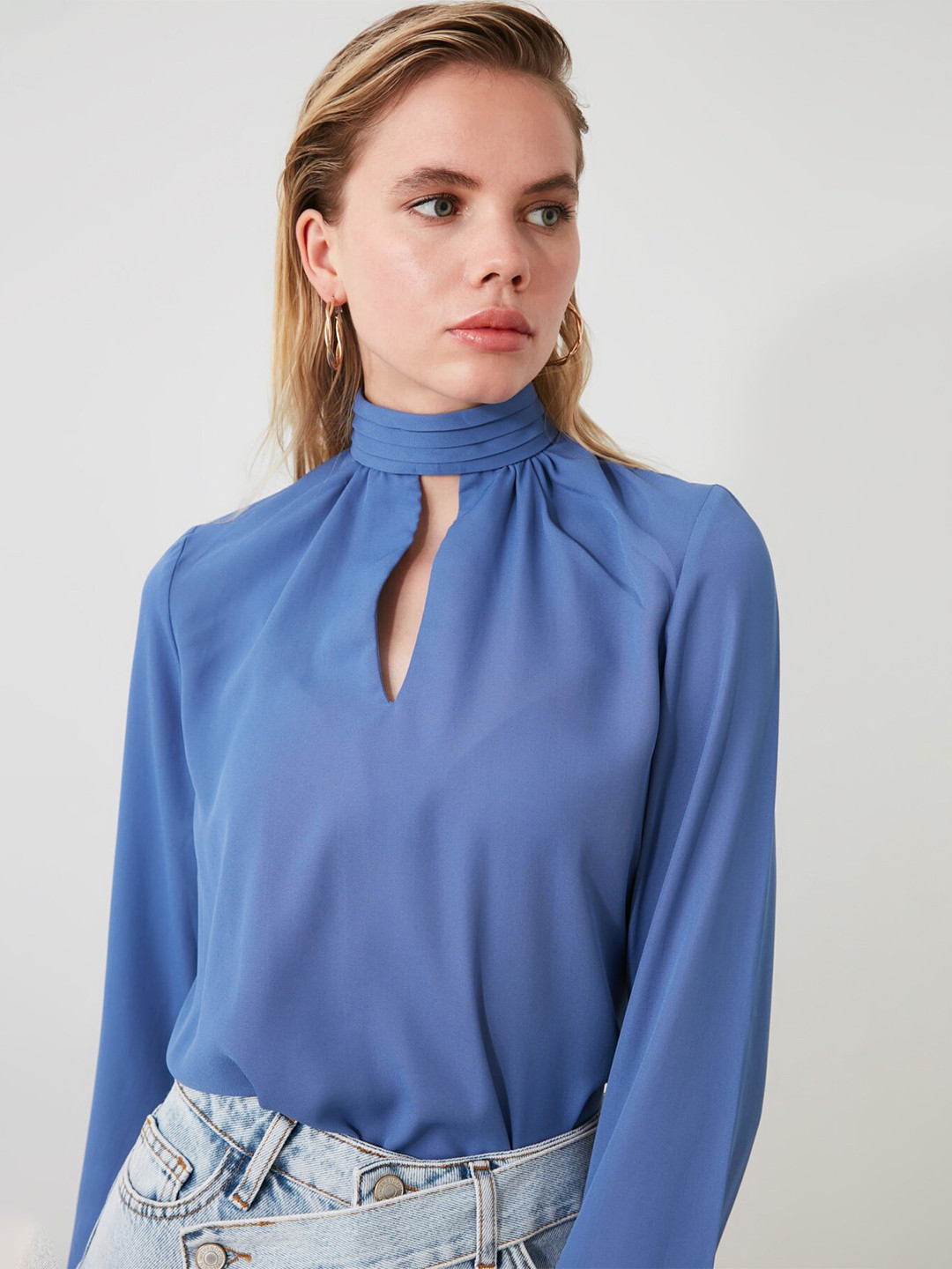Buy Trendyol Stunning Blue Solid Top - Tops for Women 16382832 | Myntra