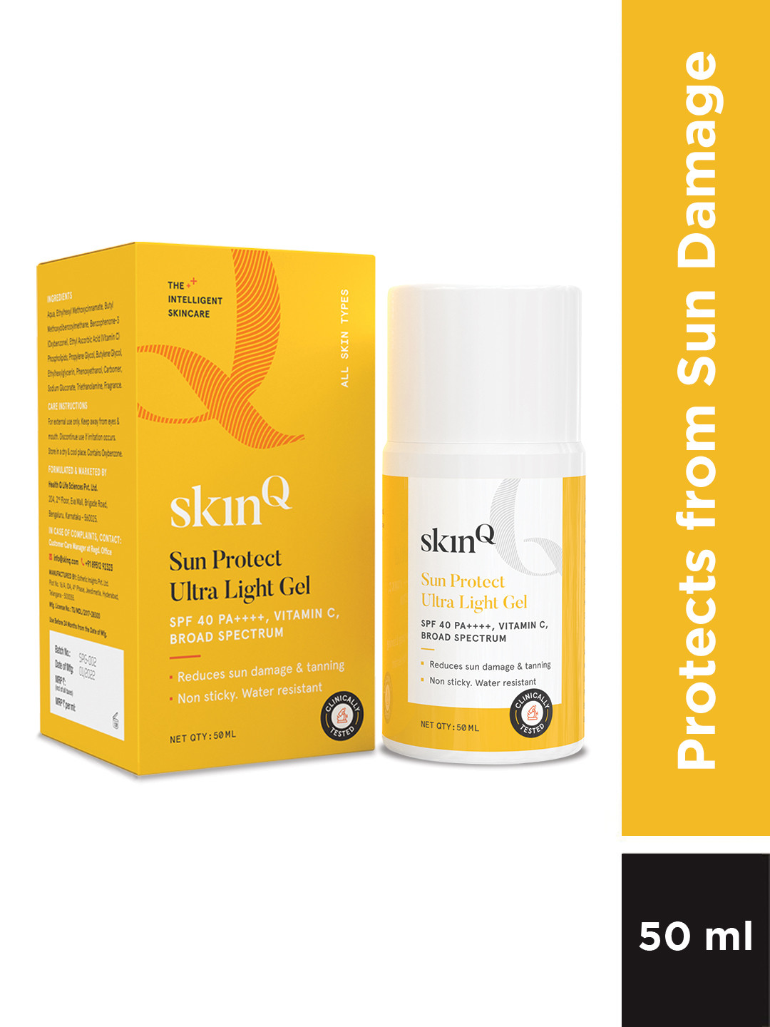 Buy SkinQ Yellow Sun Protect Gel - Sunscreen for Unisex 16383040 | Myntra
