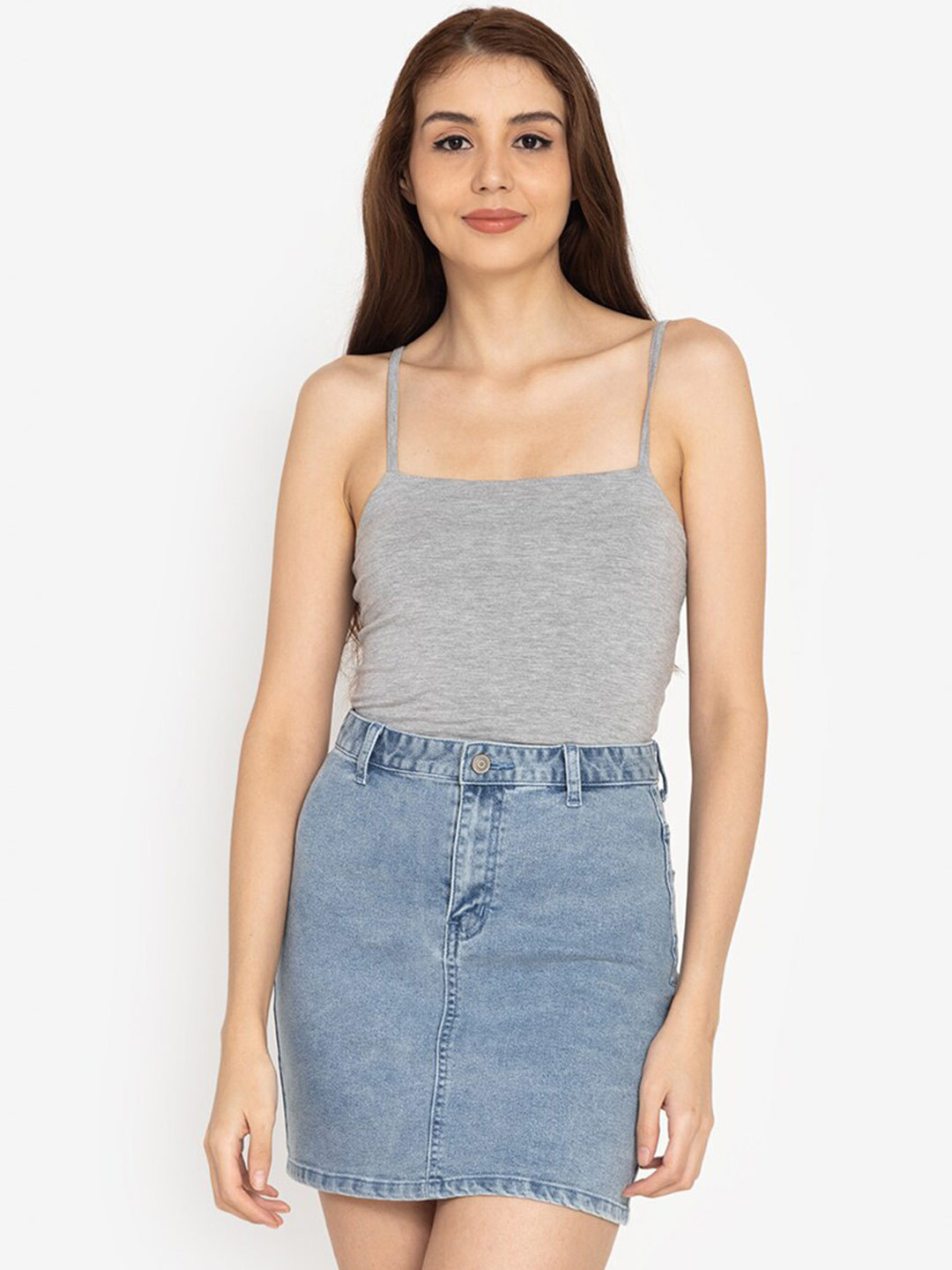 Buy Zalora Grey Cami Crop Top - Tops for Women 16383208 | Myntra
