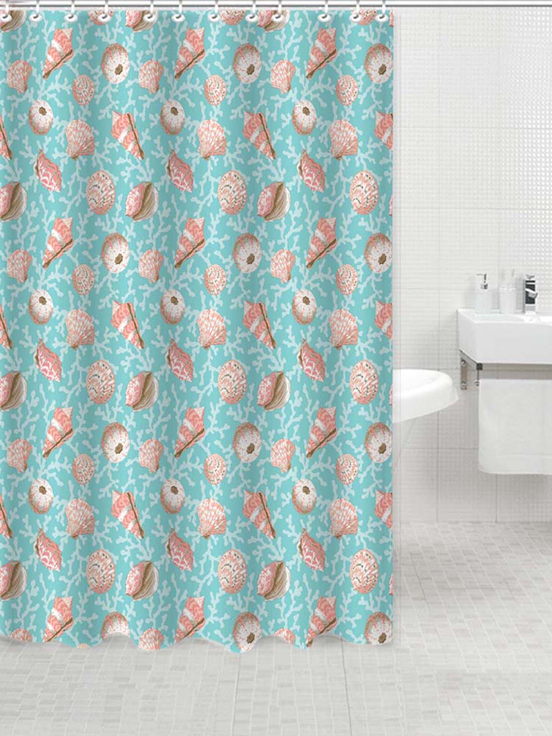 Buy Lushomes Blue And Beige Printed Shower Curtain Shower Curtains For Unisex 16384600 Myntra