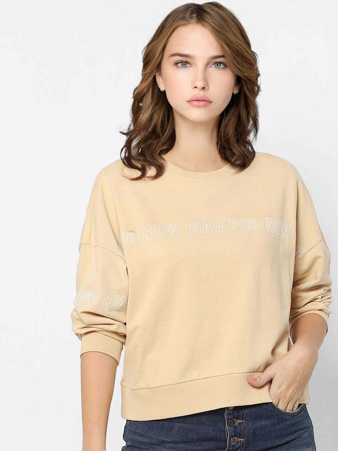 Buy ONLY Women Beige Sweatshirt - Sweatshirts for Women 16387874 | Myntra