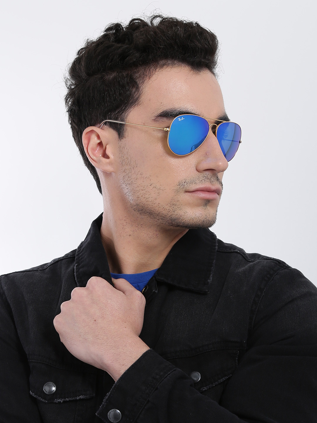 Buy Ray Ban Men Mirrored Aviator Sunglasses 0RB3025I112/1758 ...