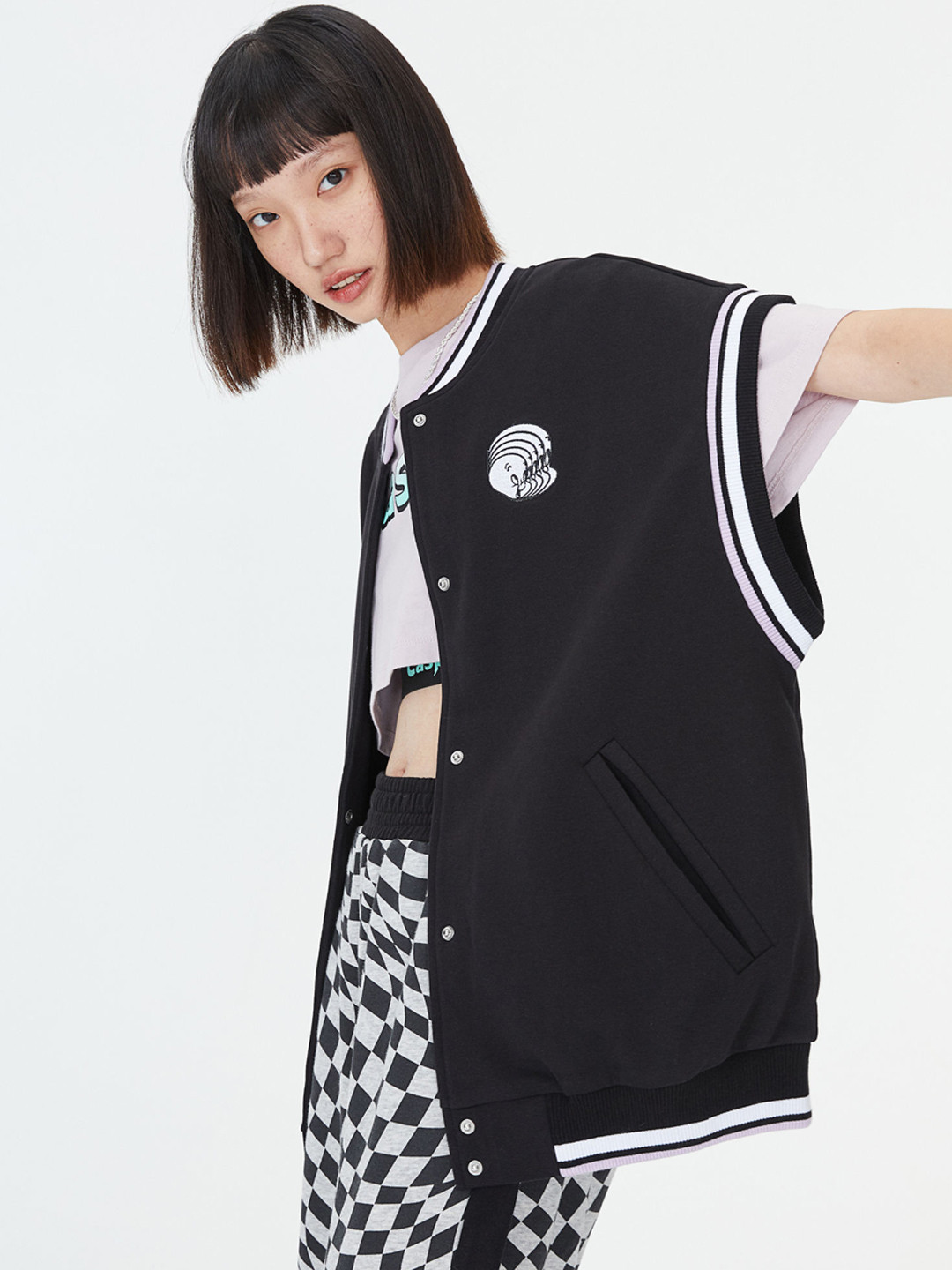 Buy H&M Women Black Short Sleeved Baseball Jacket - Jackets for Women ...