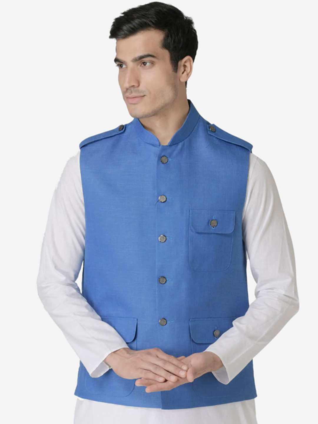 Buy TABARD Men Blue Solid Nehru Jacket - Nehru Jackets for Men 16396842 ...