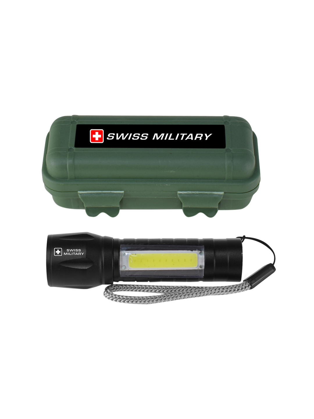 Buy SWISS MILITARY Black Chargeable Multi Function Led Torch - Travel ...