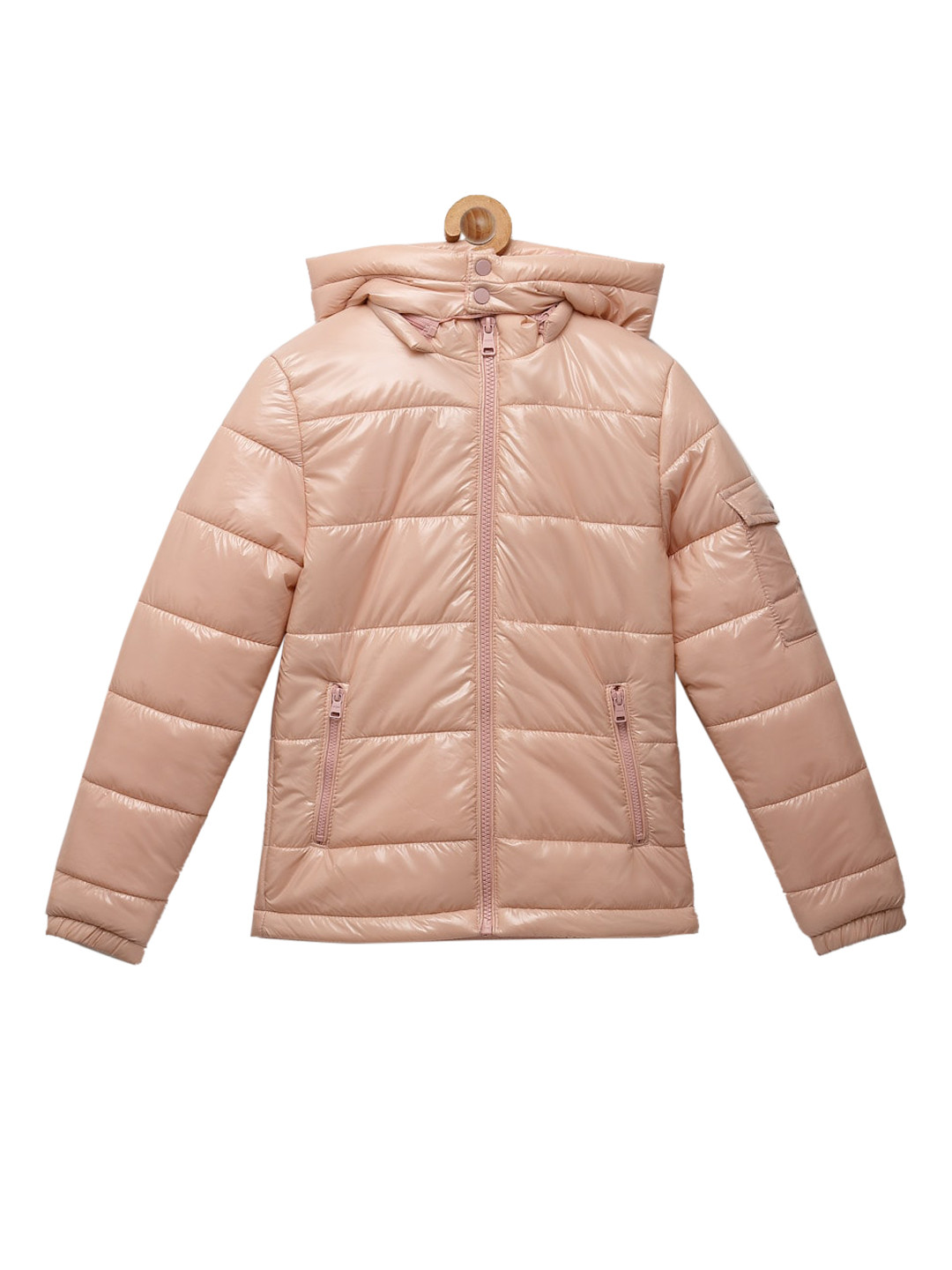 Buy Mode By Red Tape Girls Nude Pink Solid Padded Jacket - Jackets for ...