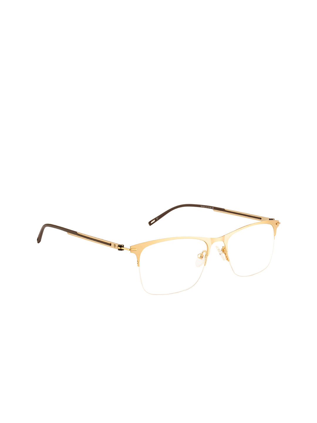 Buy Ted Smith Unisex Gold Toned Half Rim Wayfarer Frames - Frames for ...