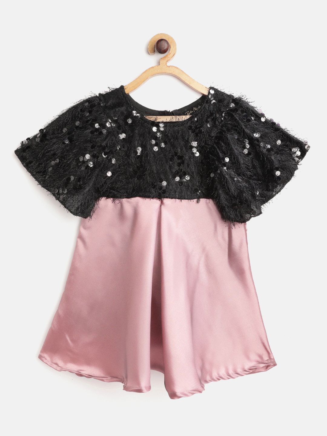 Buy Bella Moda Black & Pink Embellished Dress - Dresses for Girls ...