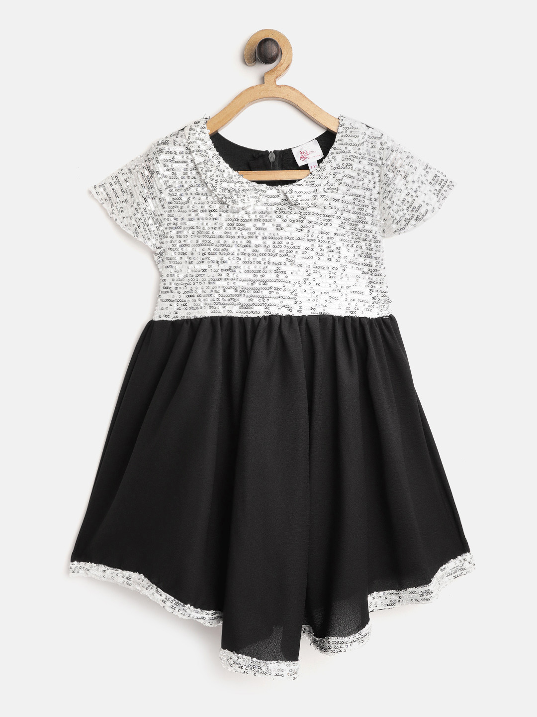 Buy Bella Moda White & Black Embellished Dress - Dresses for Girls ...