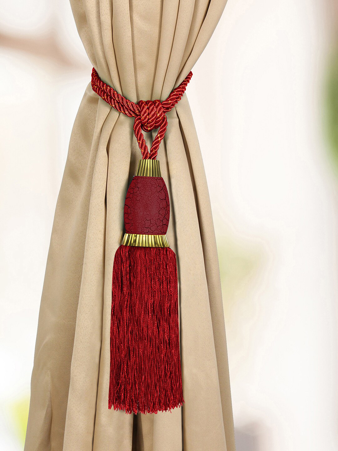 Buy Story@home Pack Of 2 Red Curtain Tie Back Tassels - Curtain Tie And ...