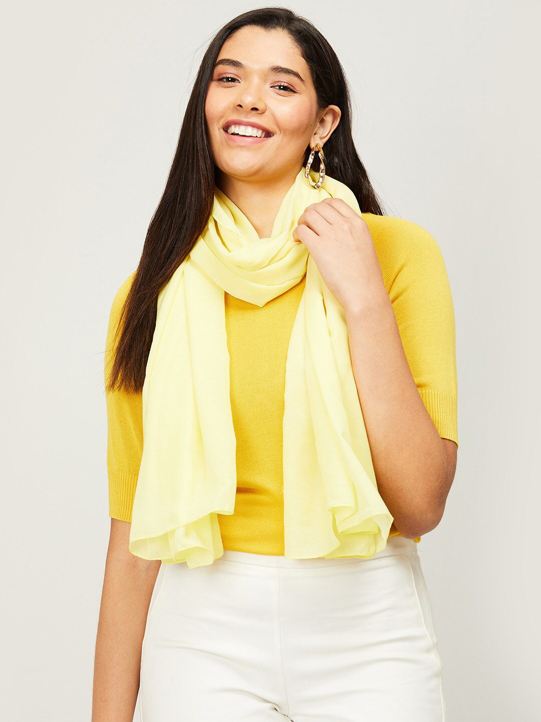Buy Ginger By Lifestyle Women Yellow Stole - Stoles for Women 16409648 ...