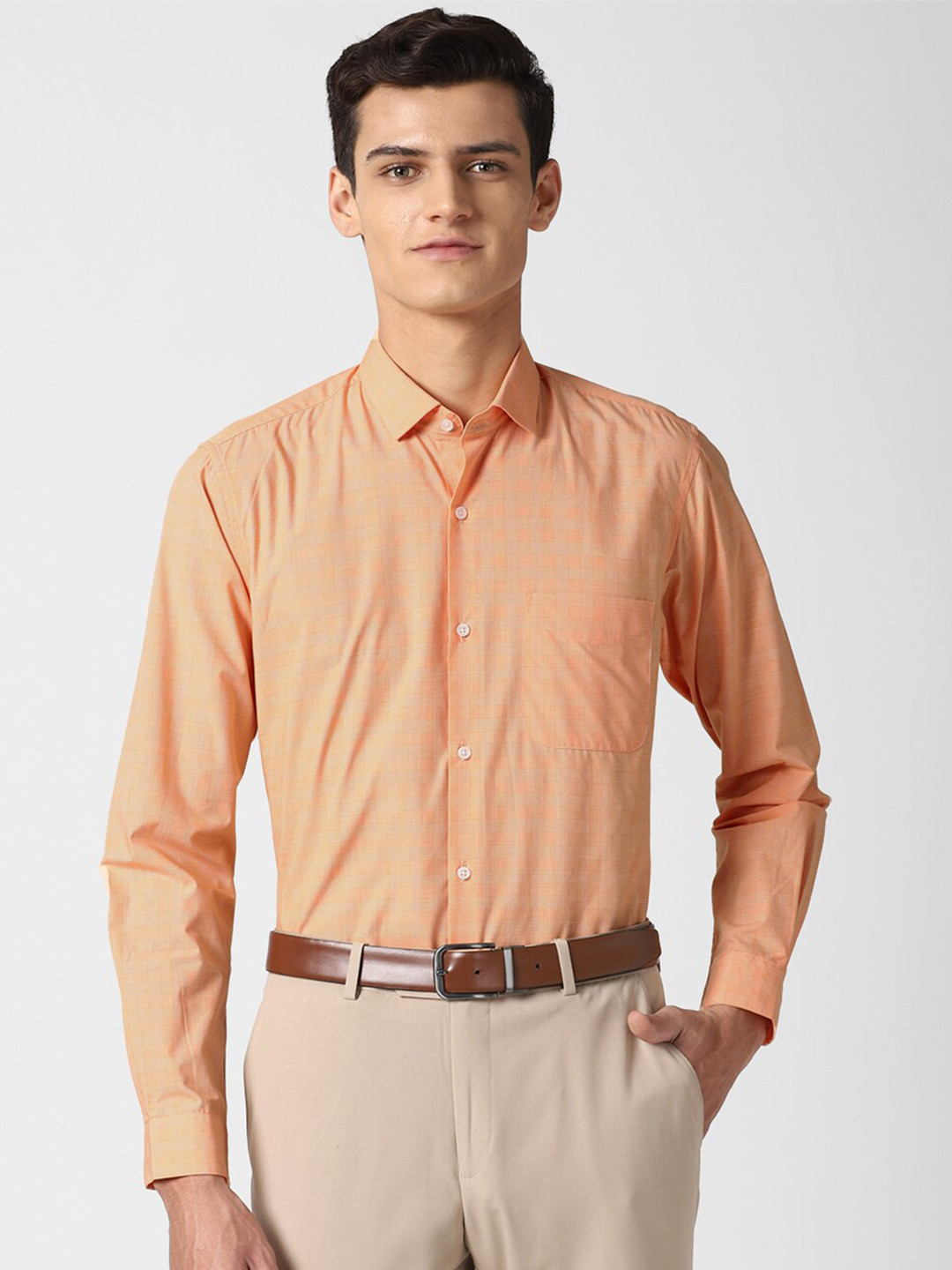 Buy Peter England Men Orange Formal Shirt - Shirts for Men 16410278 ...