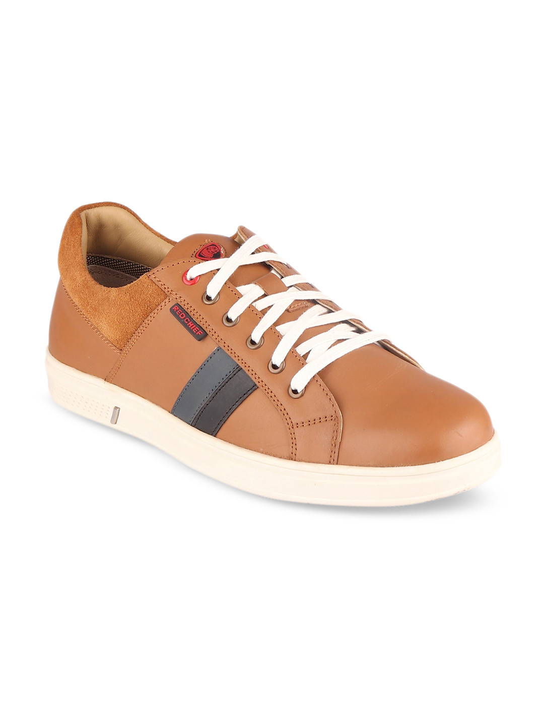 Buy Red Chief Men Rust Orange Colourblocked Leather Sneakers - Casual ...