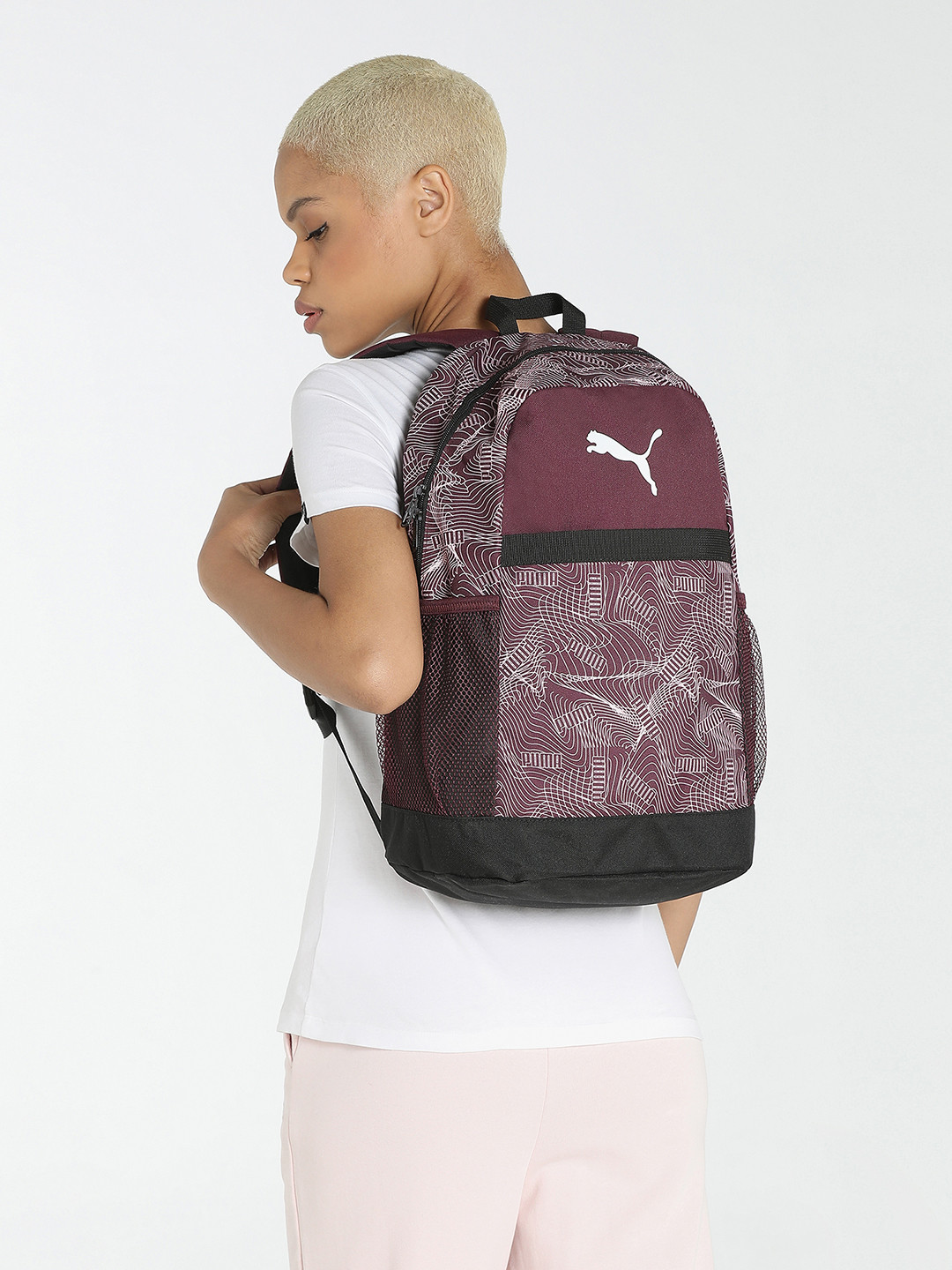 Buy Puma Unisex Maroon Printed Beta Sustainable Backpack - Backpacks ...