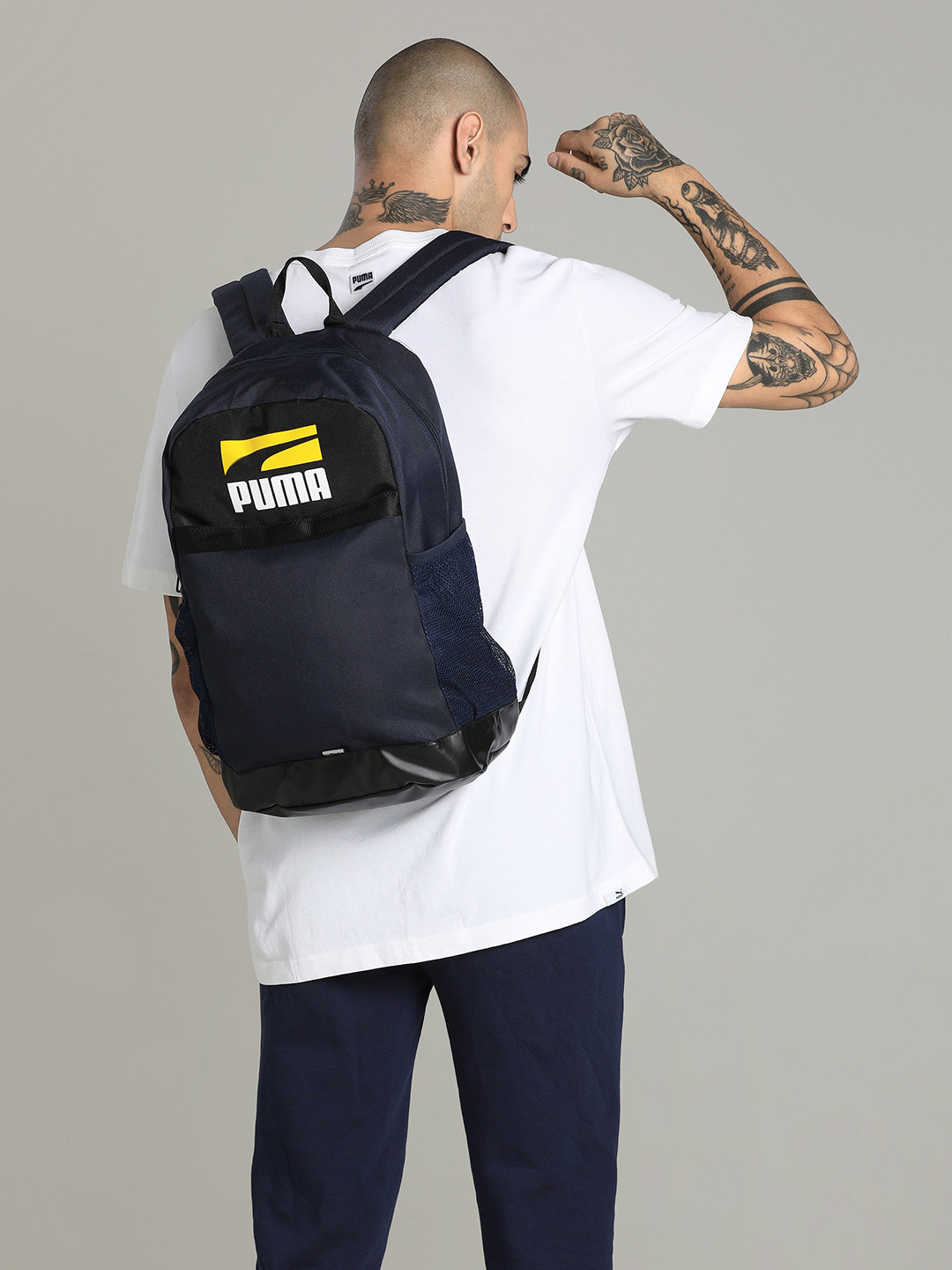 Buy Puma Unisex Navy Blue Brand Logo Plus II Backpack - Backpacks for ...