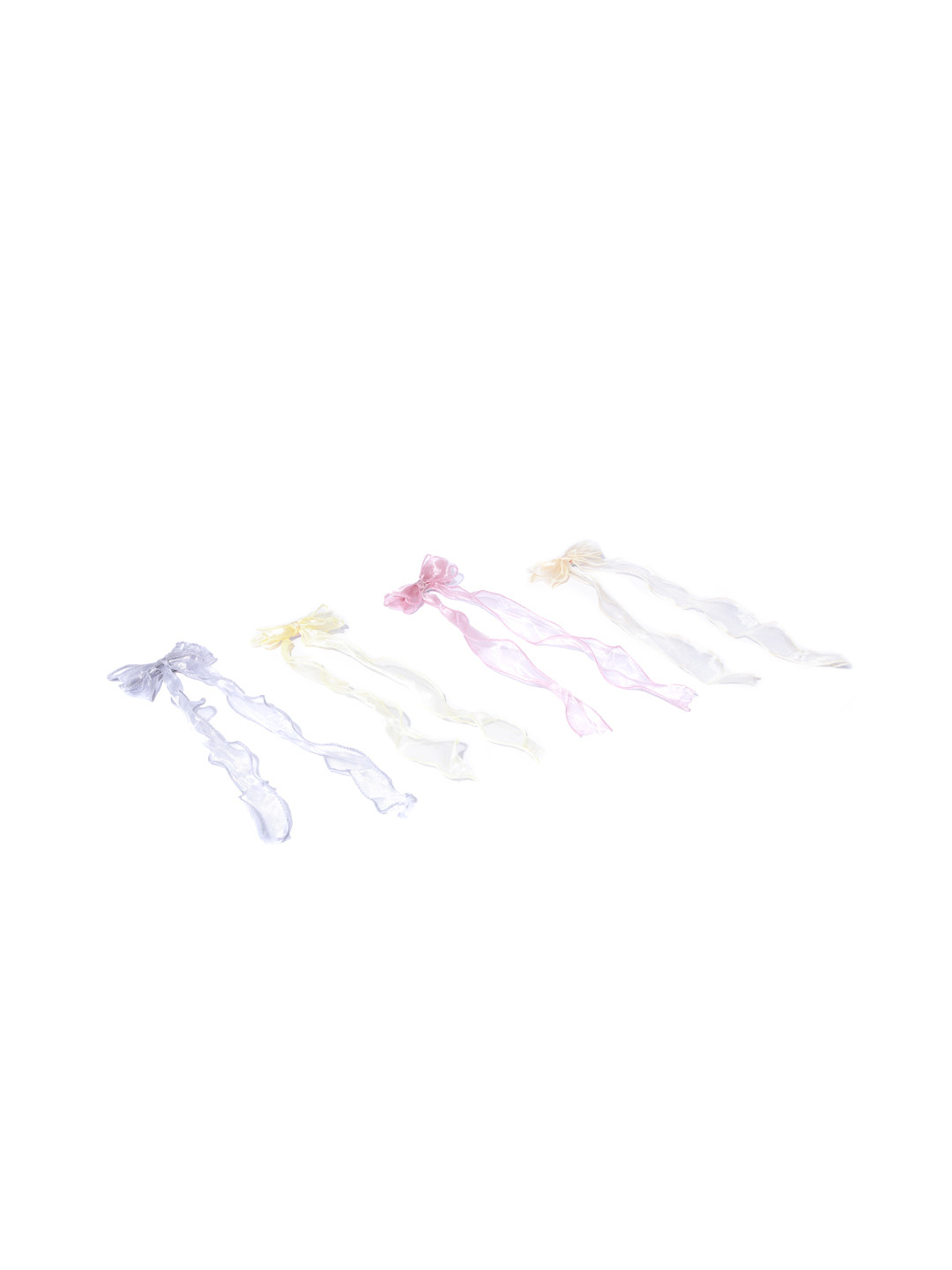 Buy Blueberry KIDS Set Of 4 Alligator Hair Clips With Ribbon Bow Detail ...