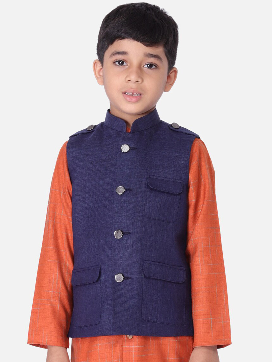 Buy TABARD Boys Blue Solid Nehru Jacket - Nehru Jackets for Boys ...