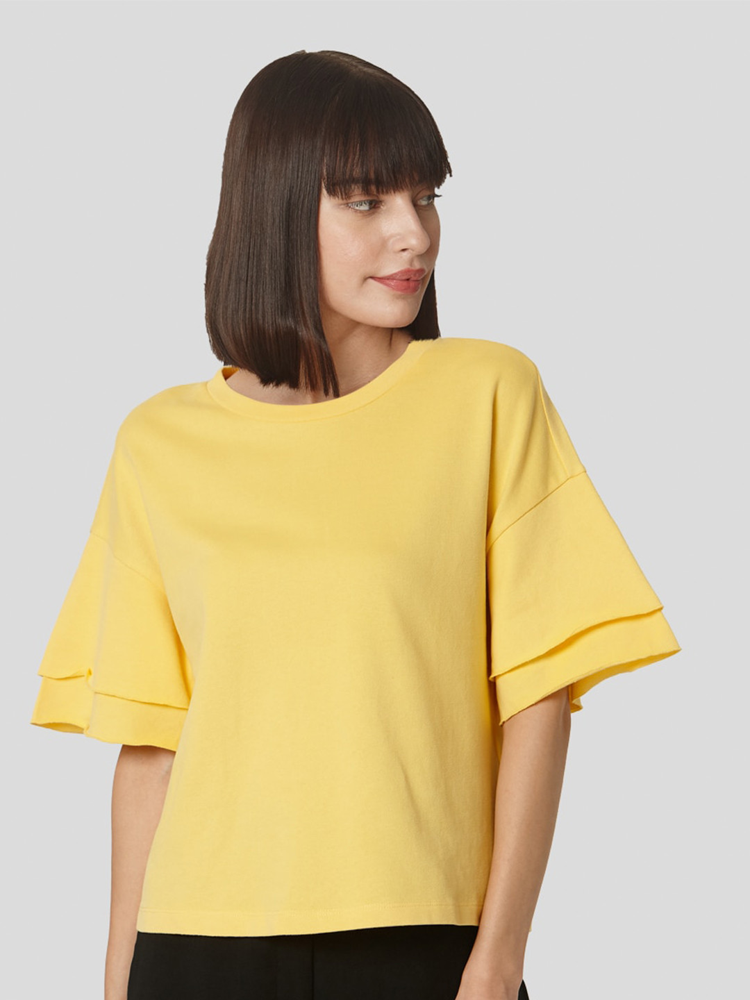 Buy Vero Moda Yellow Boxy Top - Tops for Women 16429506 | Myntra