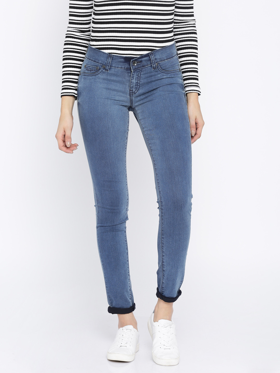 Buy Pepe Jeans Blue Low Rise Jeggings - Jeggings for Women 1642953 | Myntra