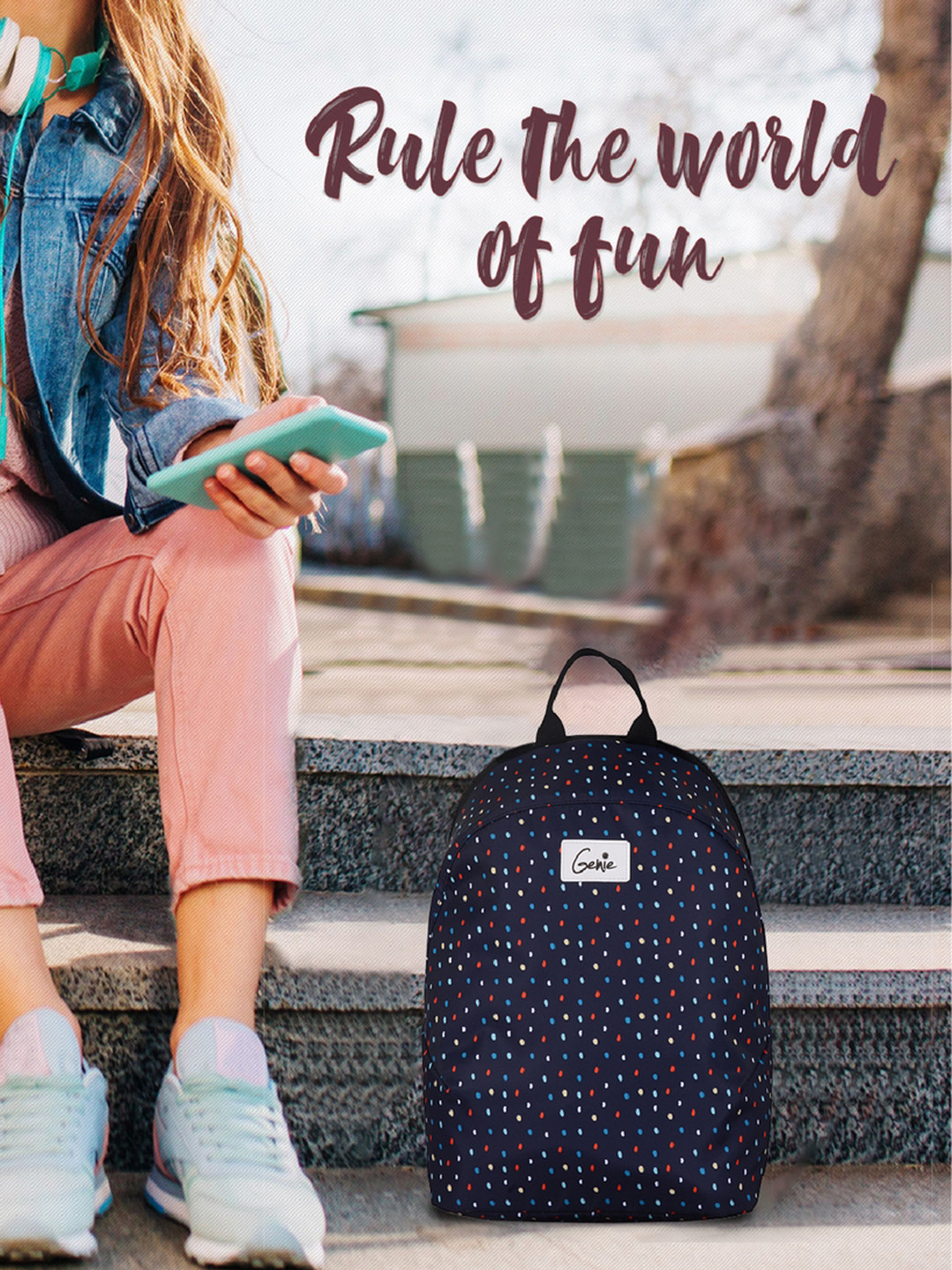 Buy Genie Unisex Graphic Print Water Resistant Casual Backpack 10 L ...