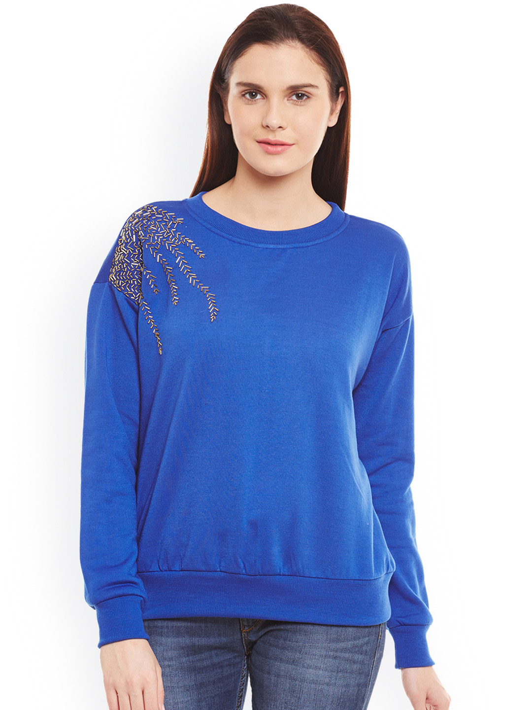 Buy Belle Fille Blue Sweatshirt With Embellished Detail - Sweatshirts ...