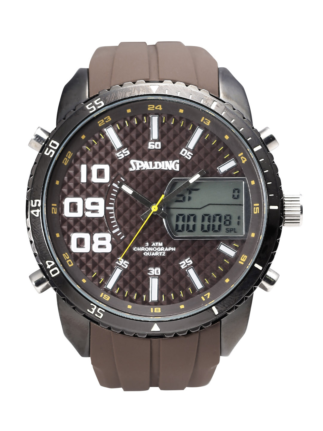 Buy Spalding Men Coffee Brown Multifunction Analogue & Digital Watch SP ...