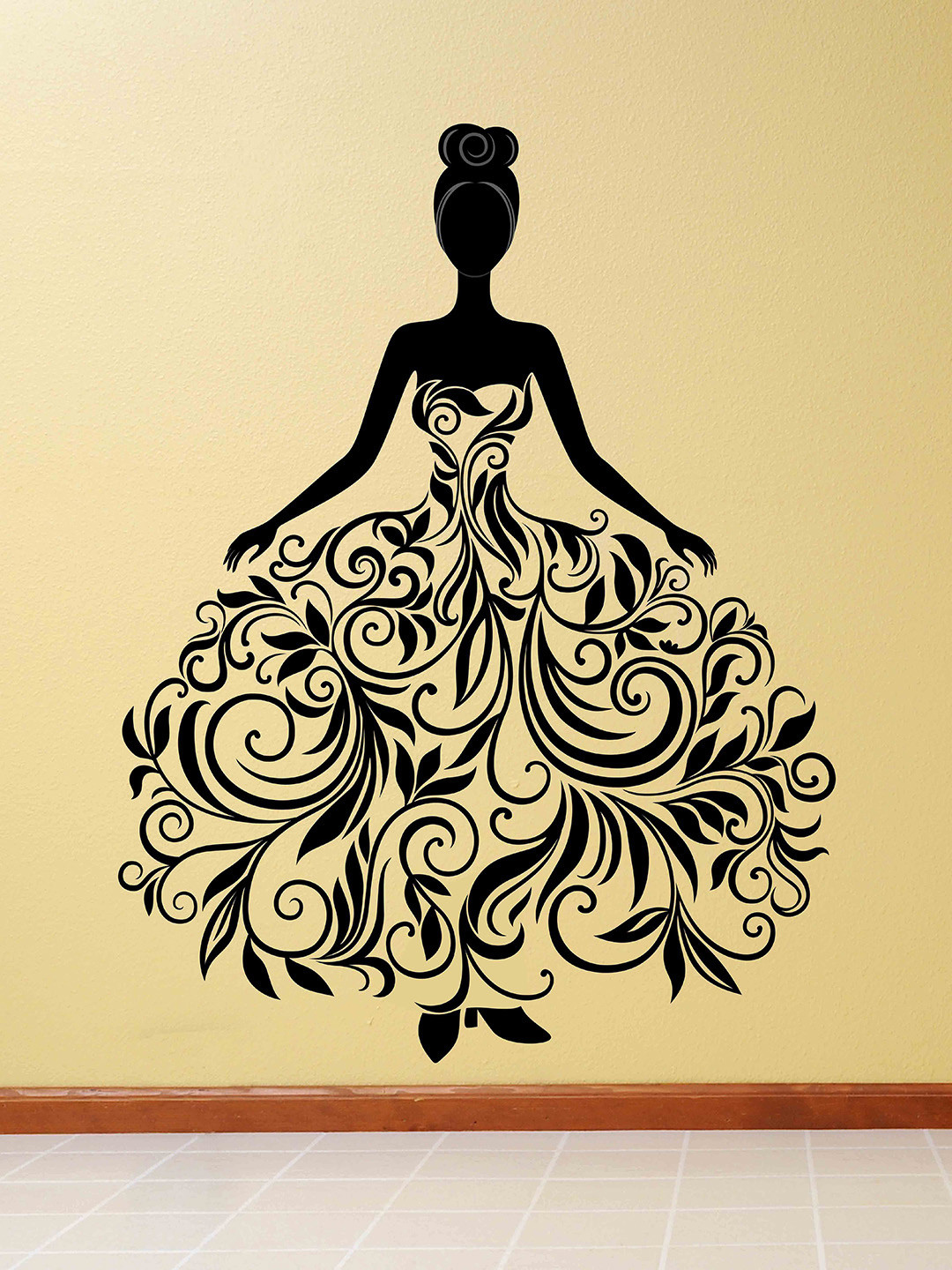 Buy Aspire Black Wedding Gown Wall Sticker - Decals And Stickers for ...